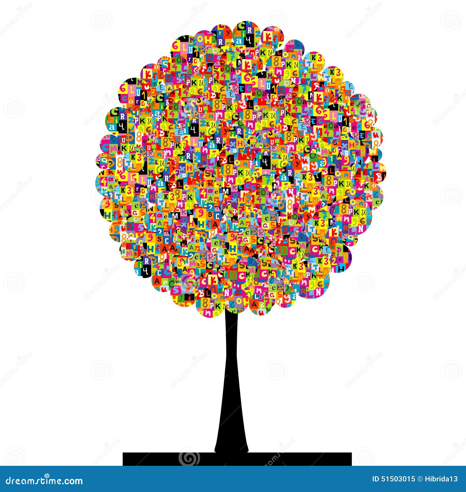 Education tree stock vector. Illustration of design, color - 51503015