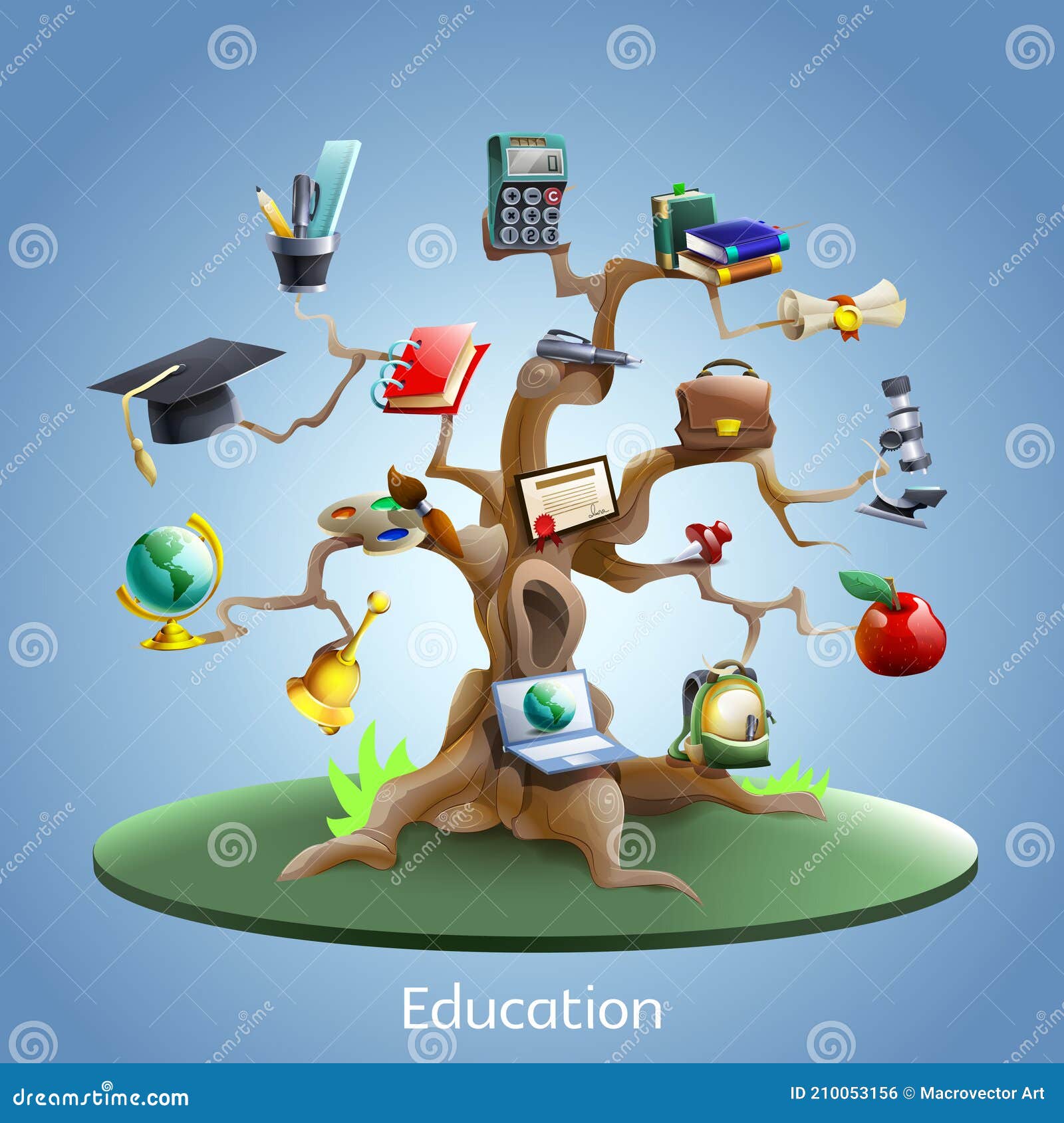 Education tree concept stock vector. Illustration of college - 210053156
