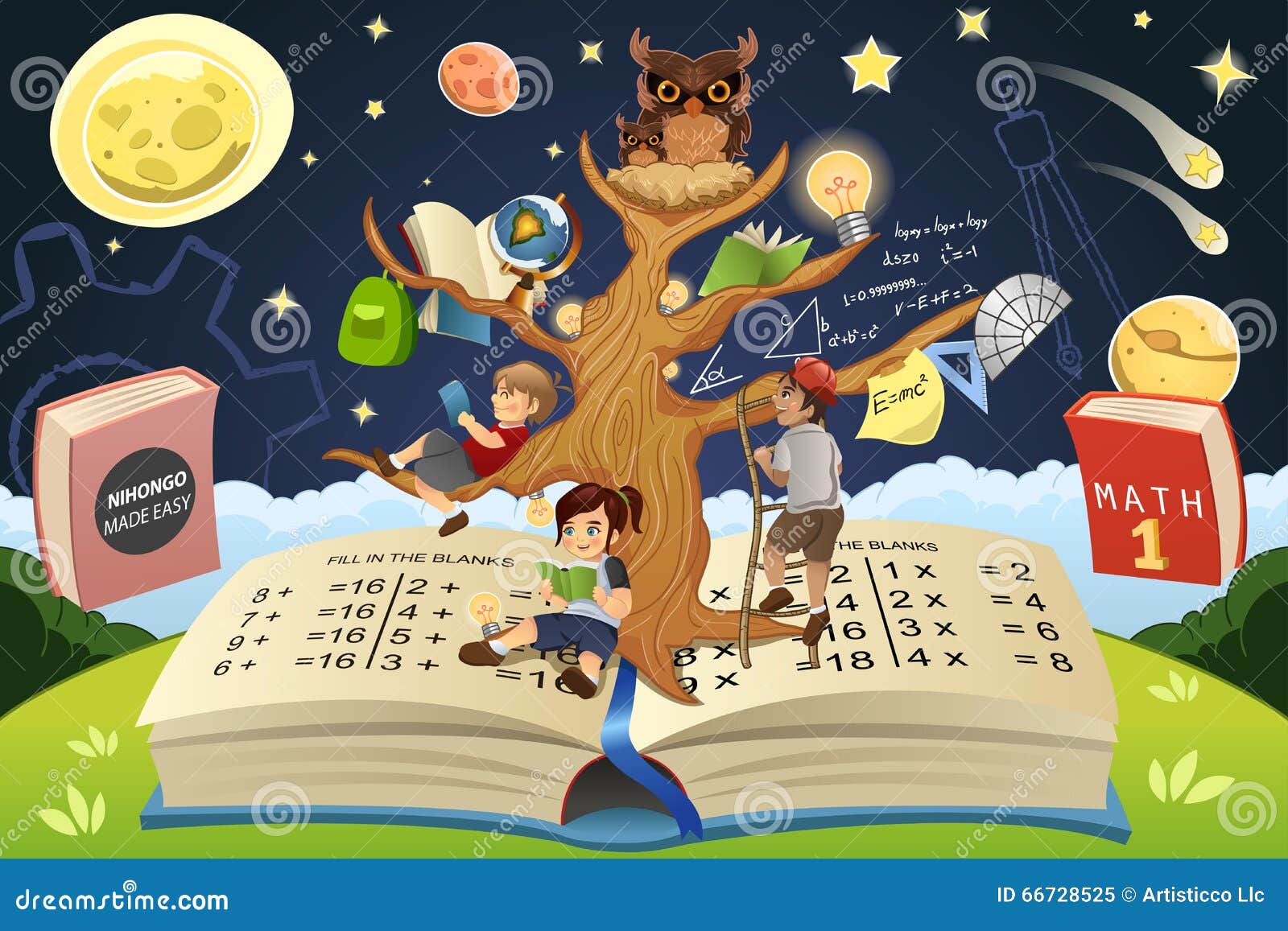 Education Tree Concept stock vector. Illustration of vector - 66728525