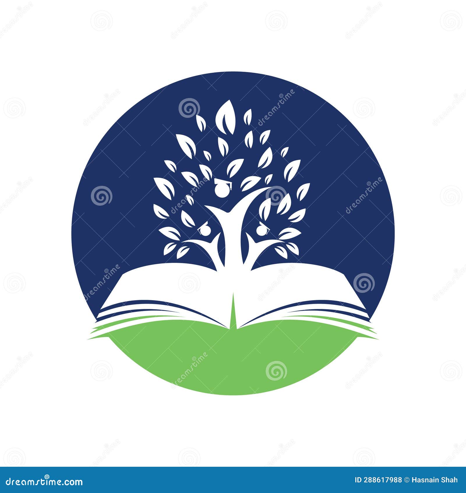 Education Tree Growth on Book Idea Vector Logo Stock Illustration ...