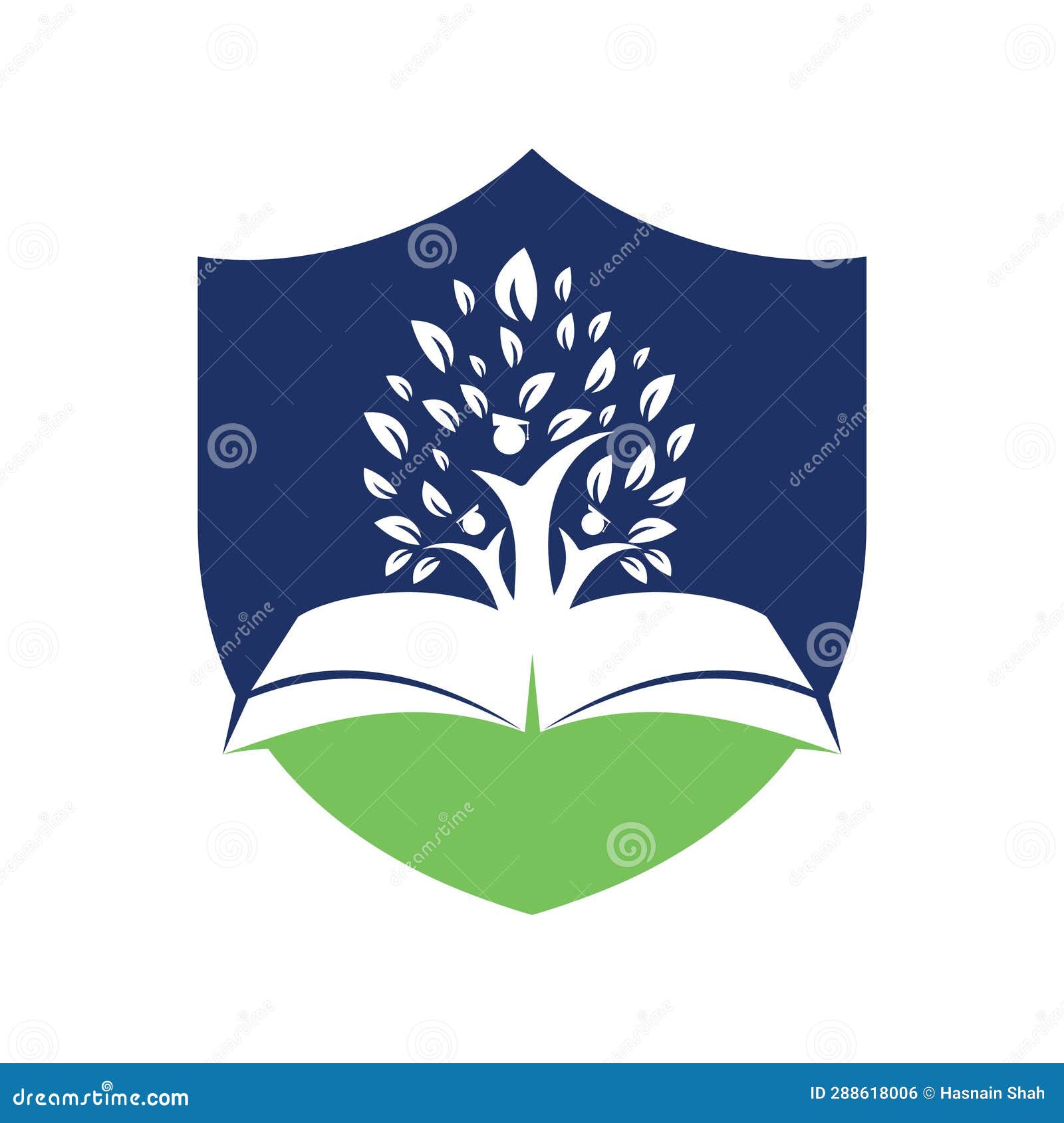 Education Tree Growth on Book Idea Vector Logo Stock Illustration ...