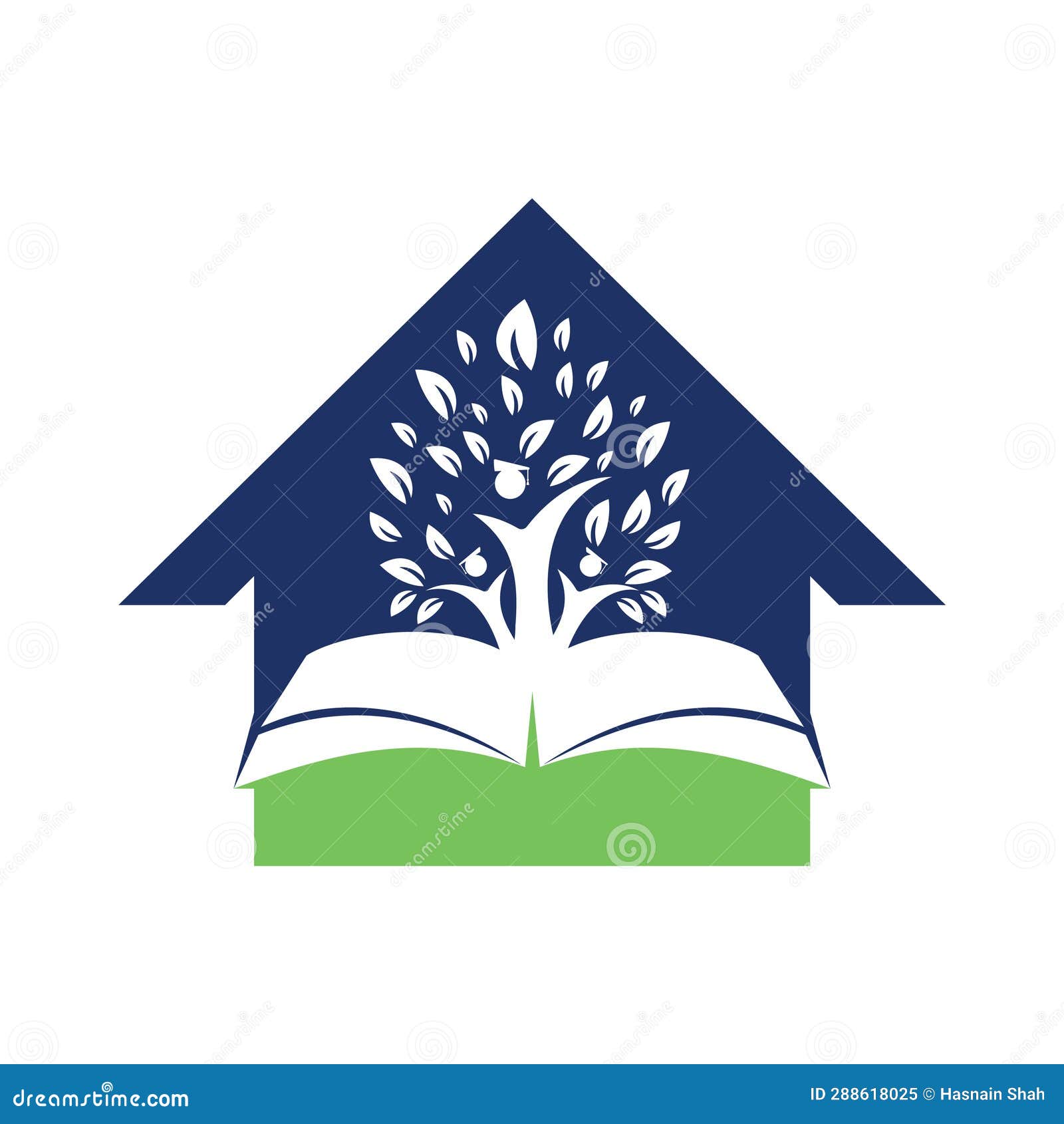 Education Tree Growth on Book Idea Vector Logo Stock Illustration ...