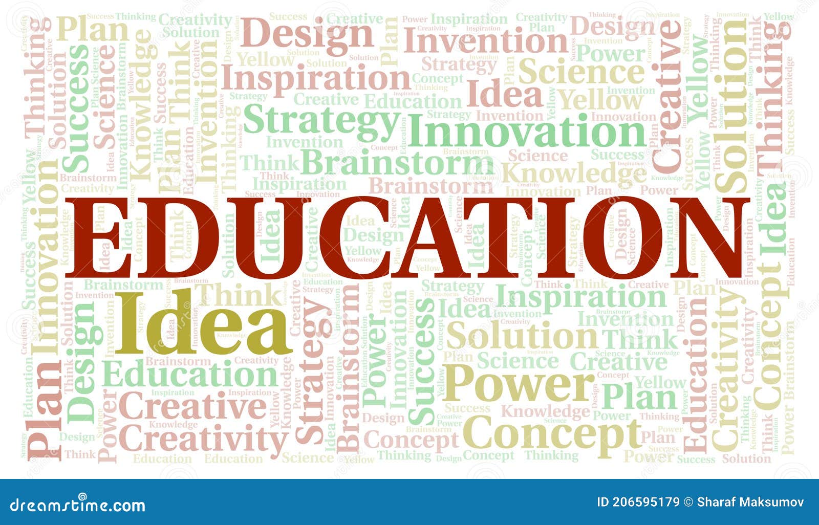 Education Typography Word Cloud Create with the Text only. Stock ...