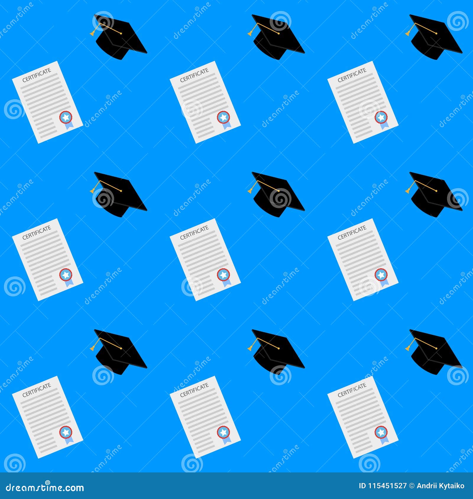 Education University Seamless Pattern Stock Vector - Illustration of ...