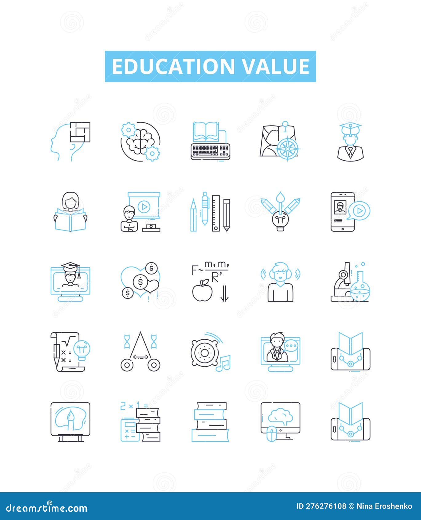 Education Value Vector Line Icons Set. SeperationLearning, Knowledge ...