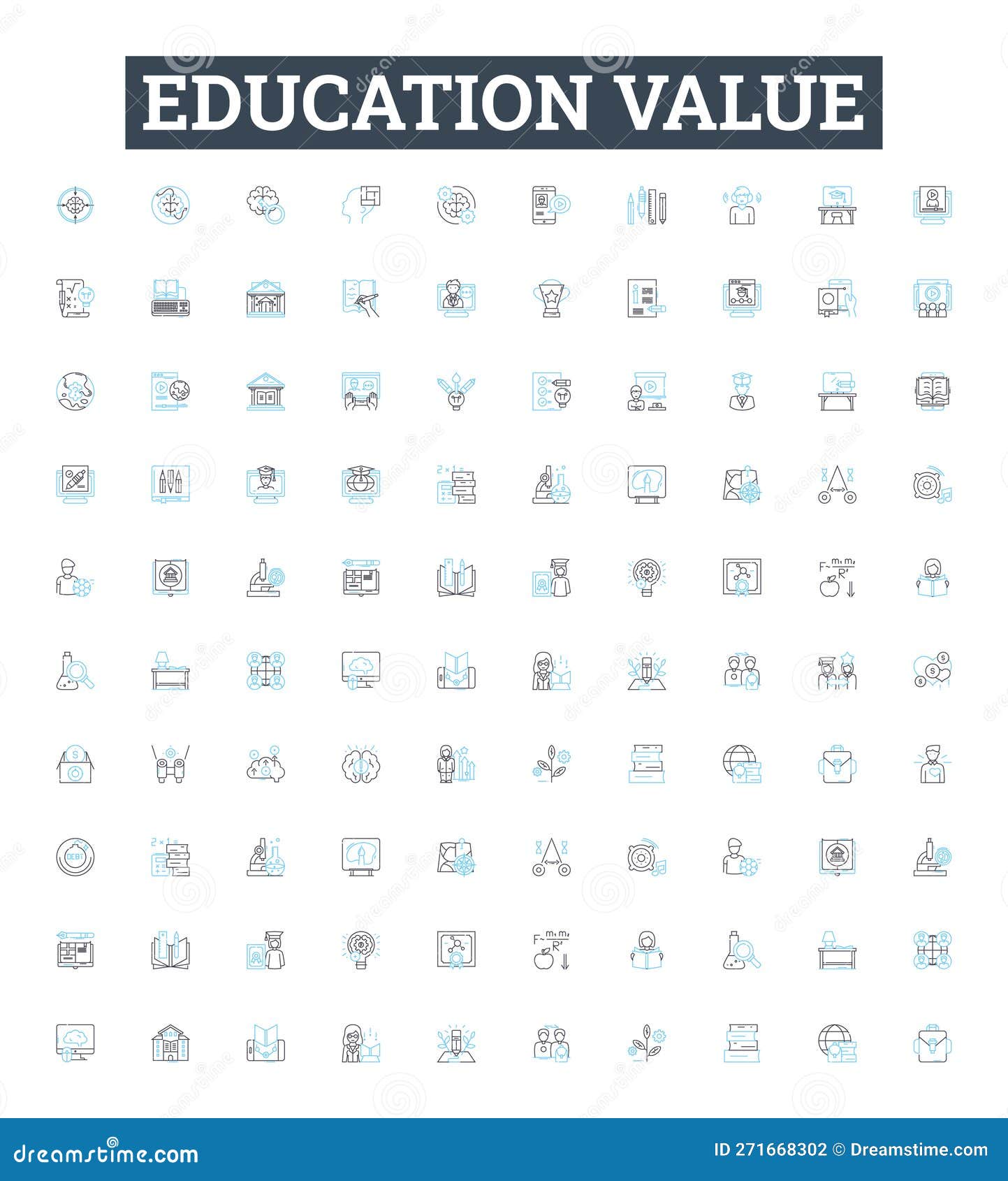 Education Value Vector Line Icons Set. SeperationLearning, Knowledge ...