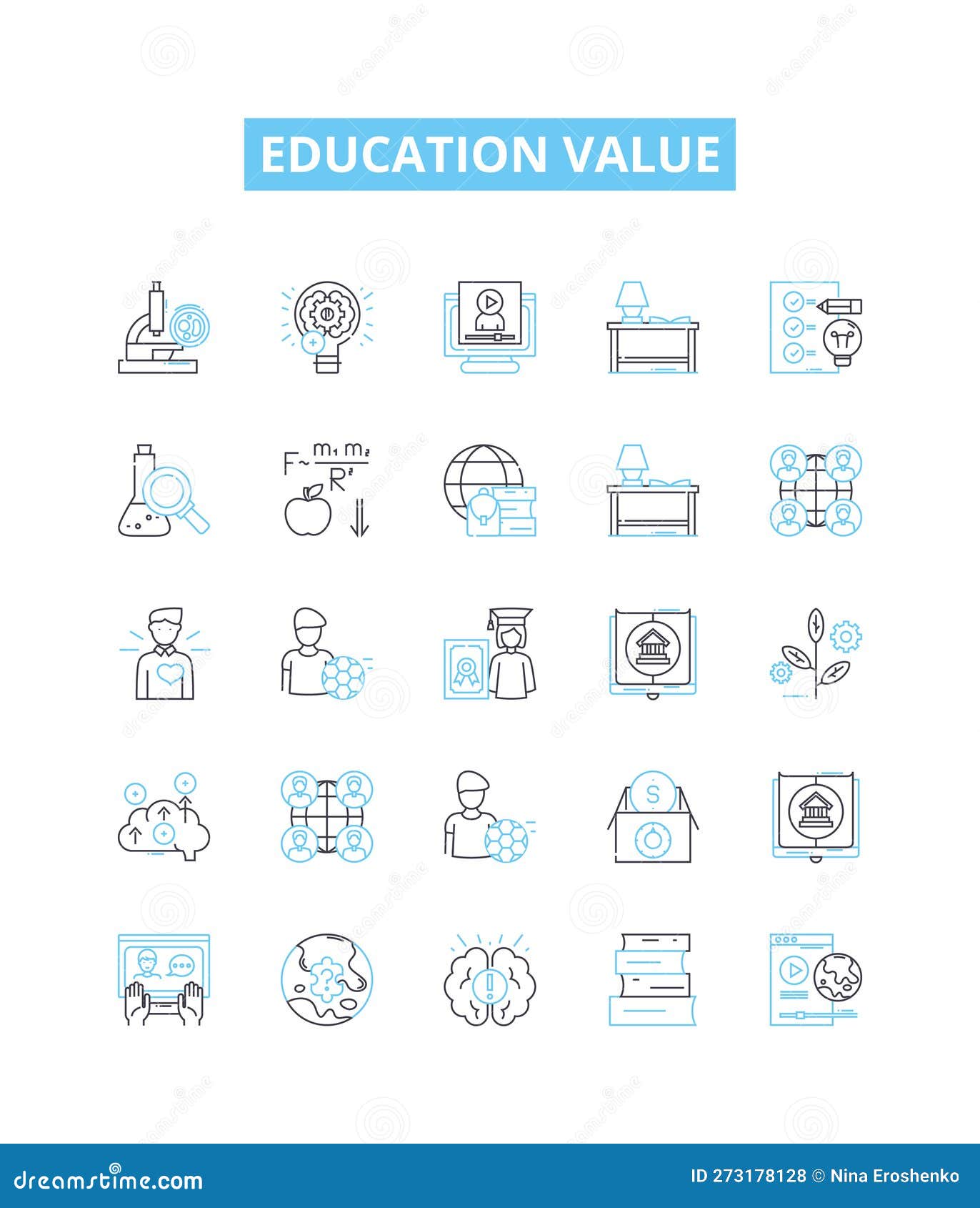 Education Value Vector Line Icons Set. SeperationLearning, Knowledge ...