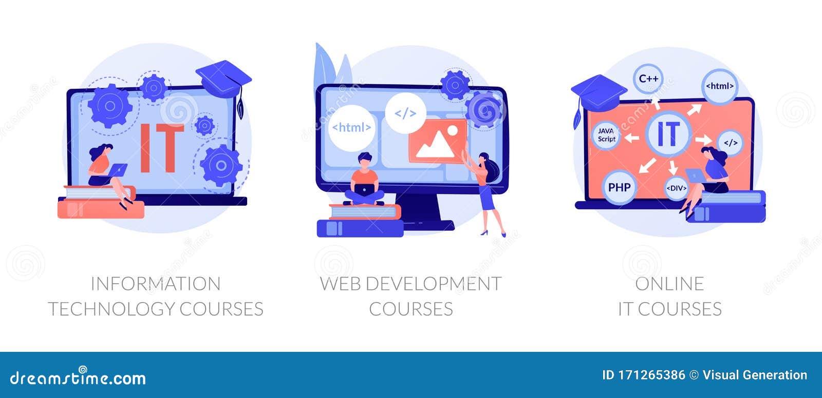 It Education Vector Concept Metaphors Stock Vector - Illustration of ...