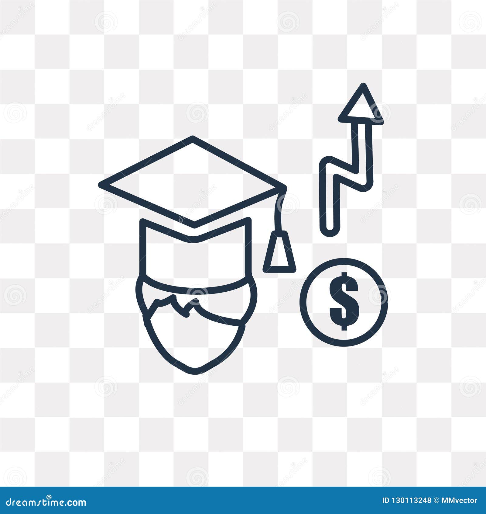 Education Vector Icon Isolated on Transparent Background, Linear Stock ...