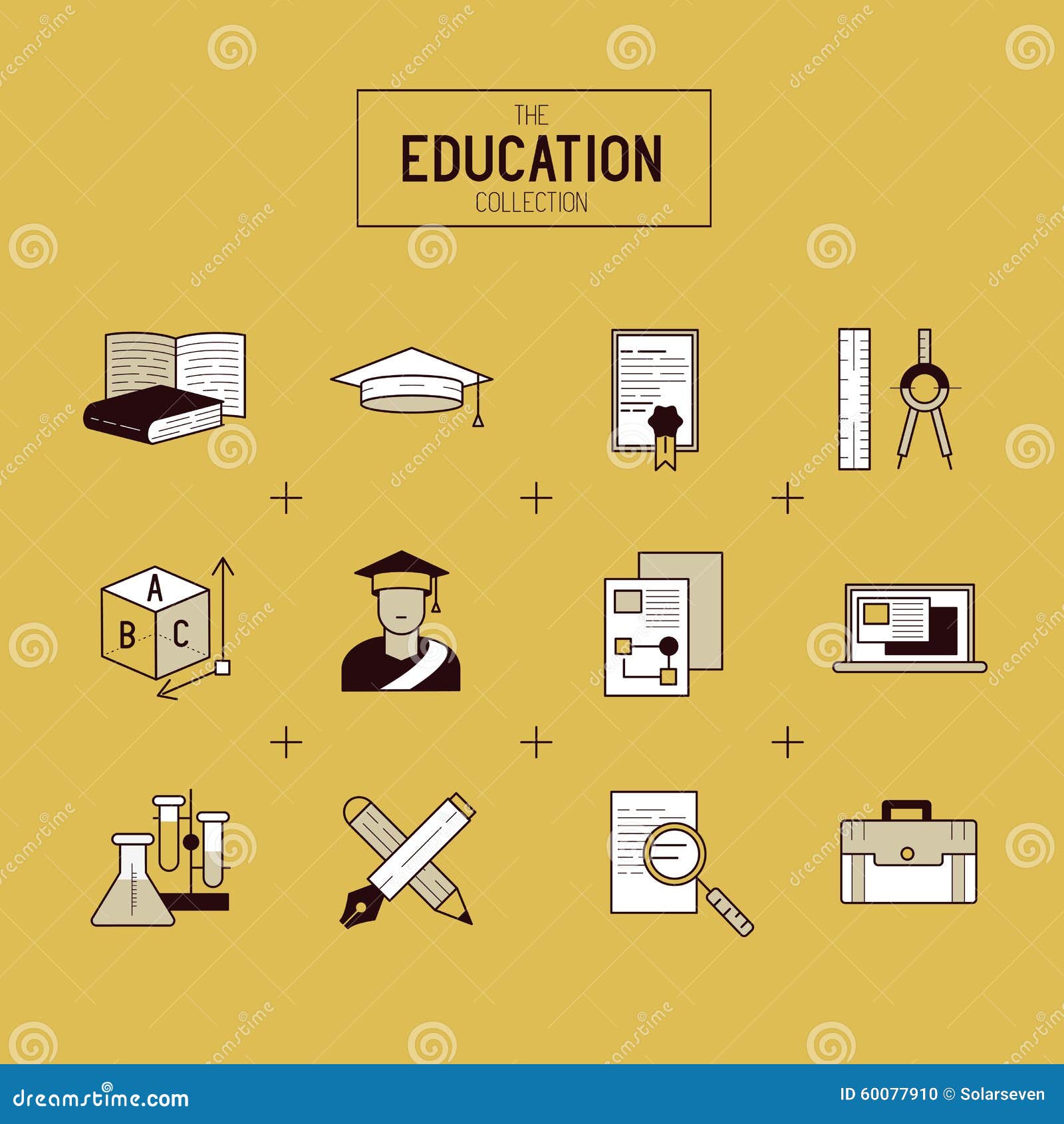 Education Vector Icon Set stock vector. Illustration of icon - 60077910