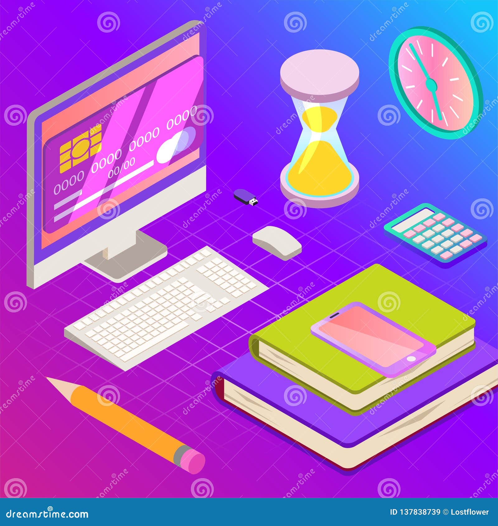 Education. Vector Illustration of Online Learning Concept. School ...