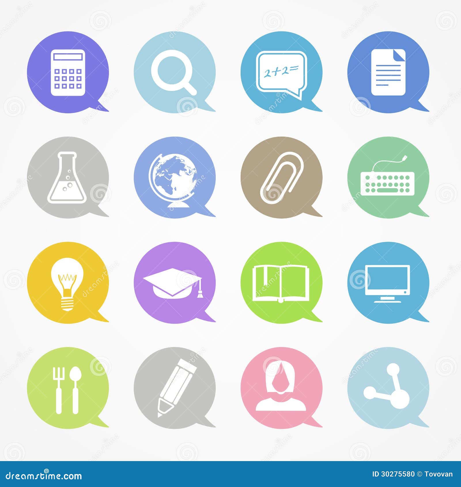 Education web icons stock vector. Illustration of media - 30275580