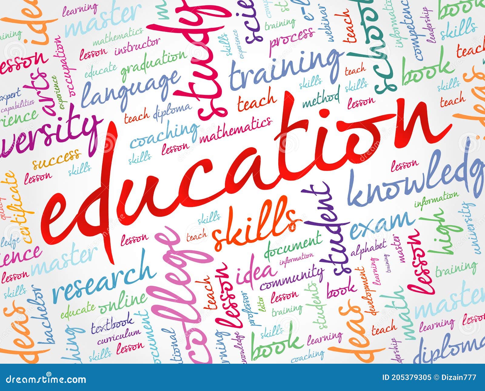 EDUCATION Word Cloud Collage Stock Illustration - Illustration of ...