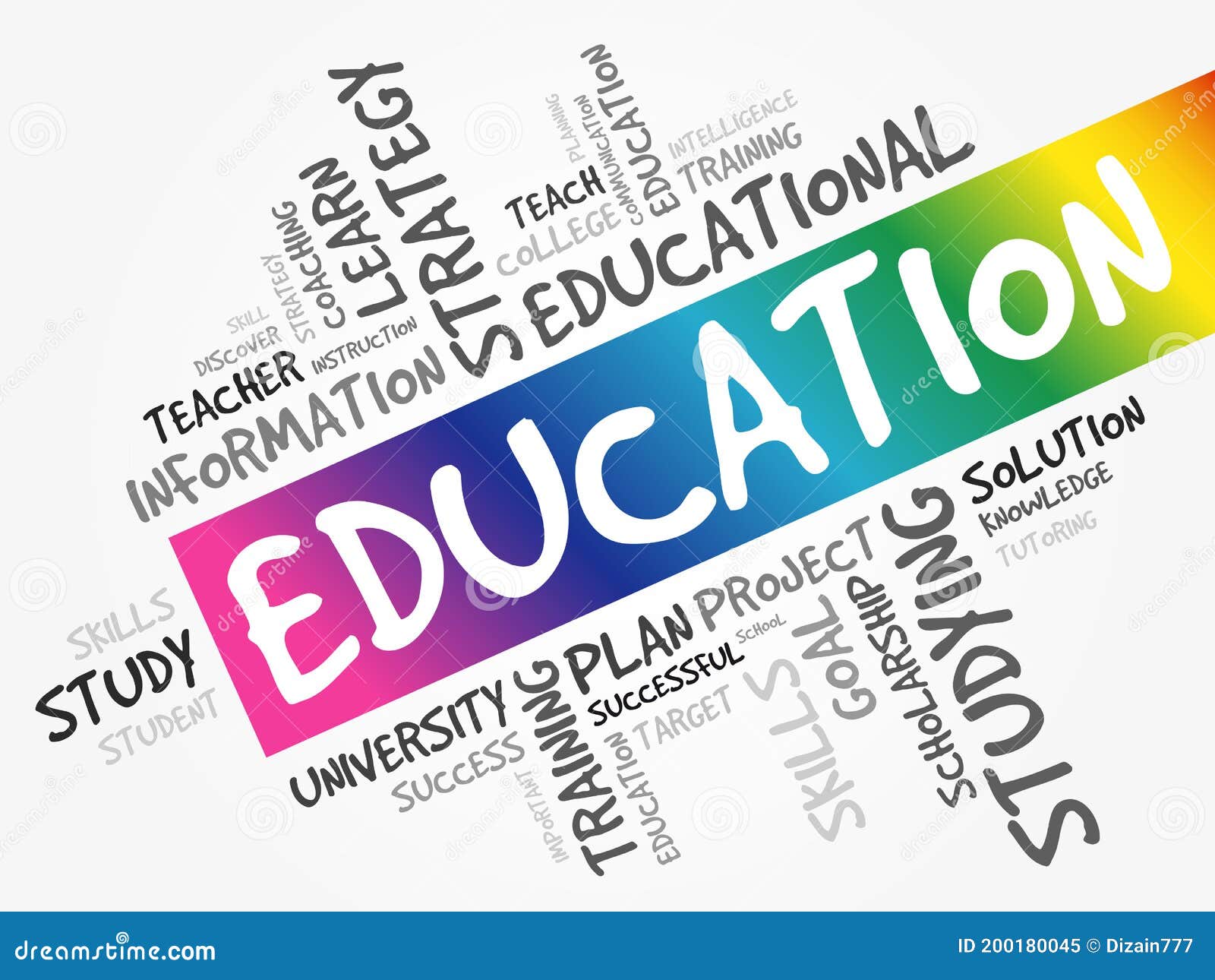 EDUCATION Word Cloud Collage Stock Illustration - Illustration of word ...