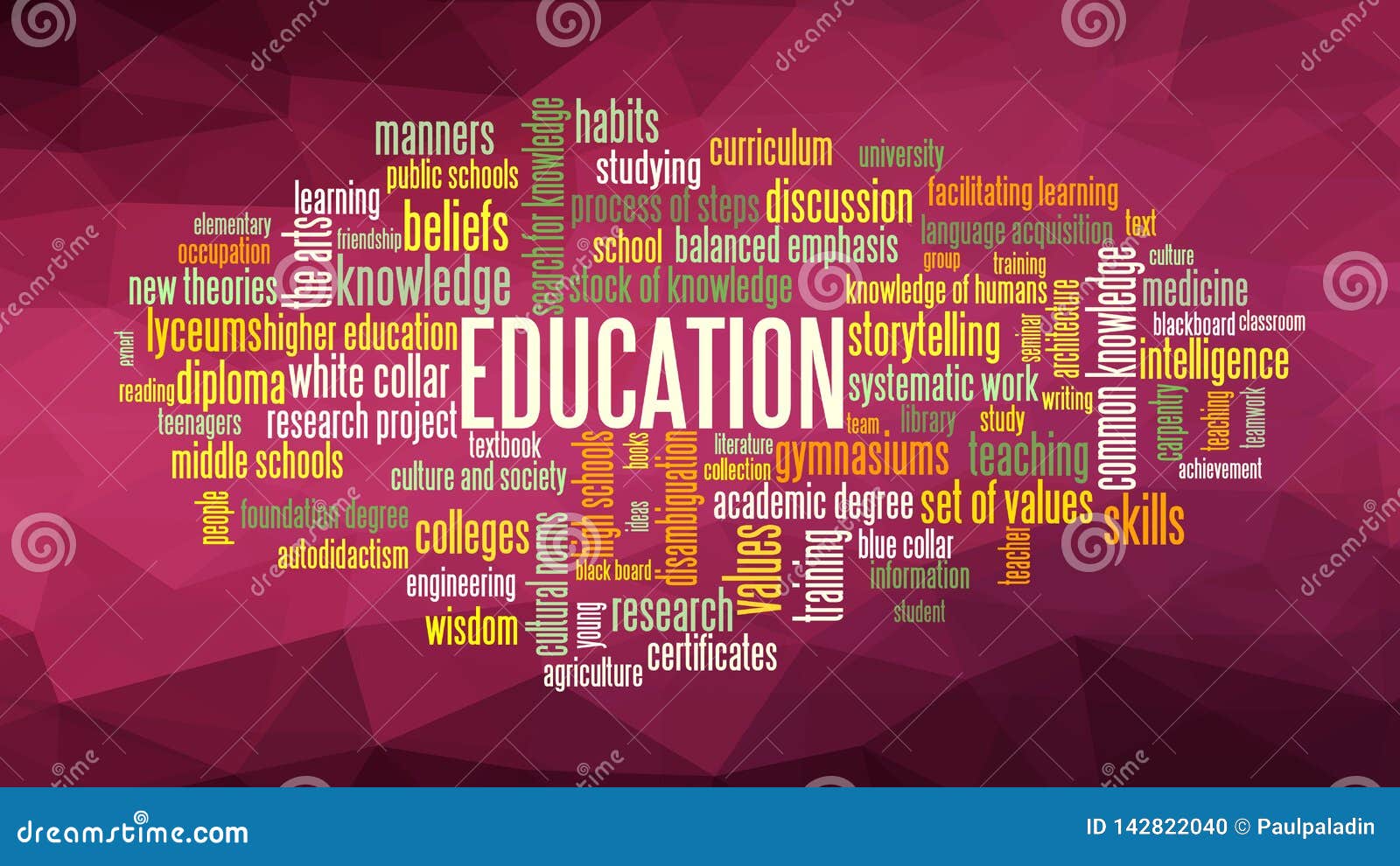 Education Word Cloud Concept Illustration Vector Stock Vector