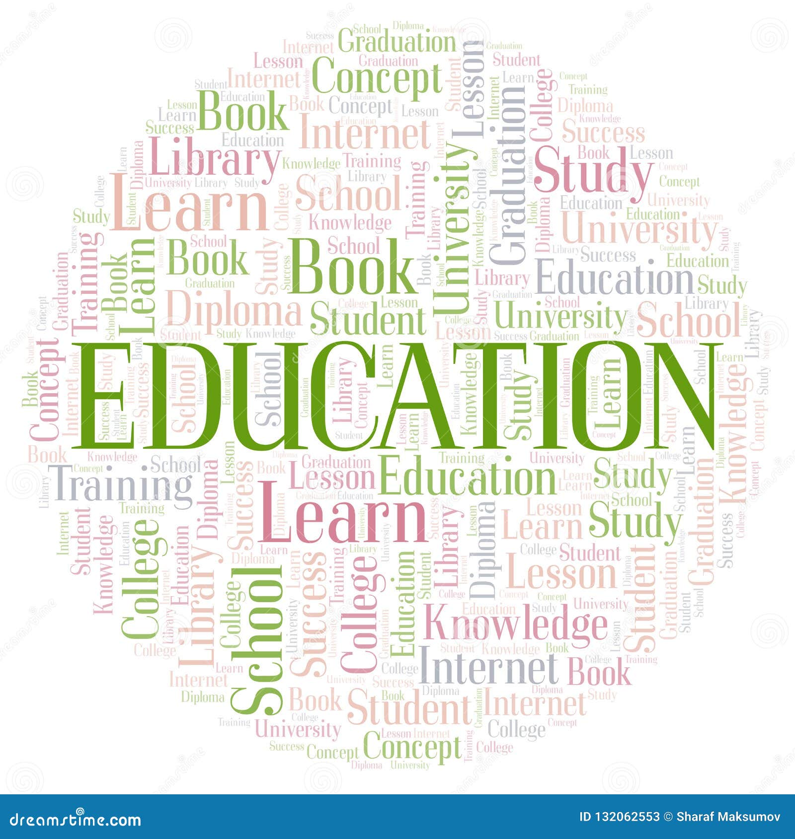 Education word cloud stock illustration. Illustration of school - 132062553
