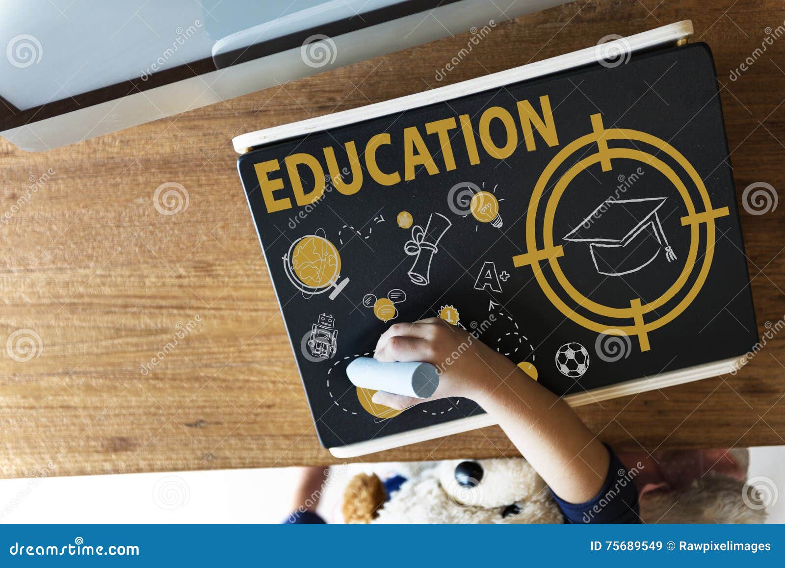 Education Word Hat Computer Learning Graphic Concept Stock Image ...