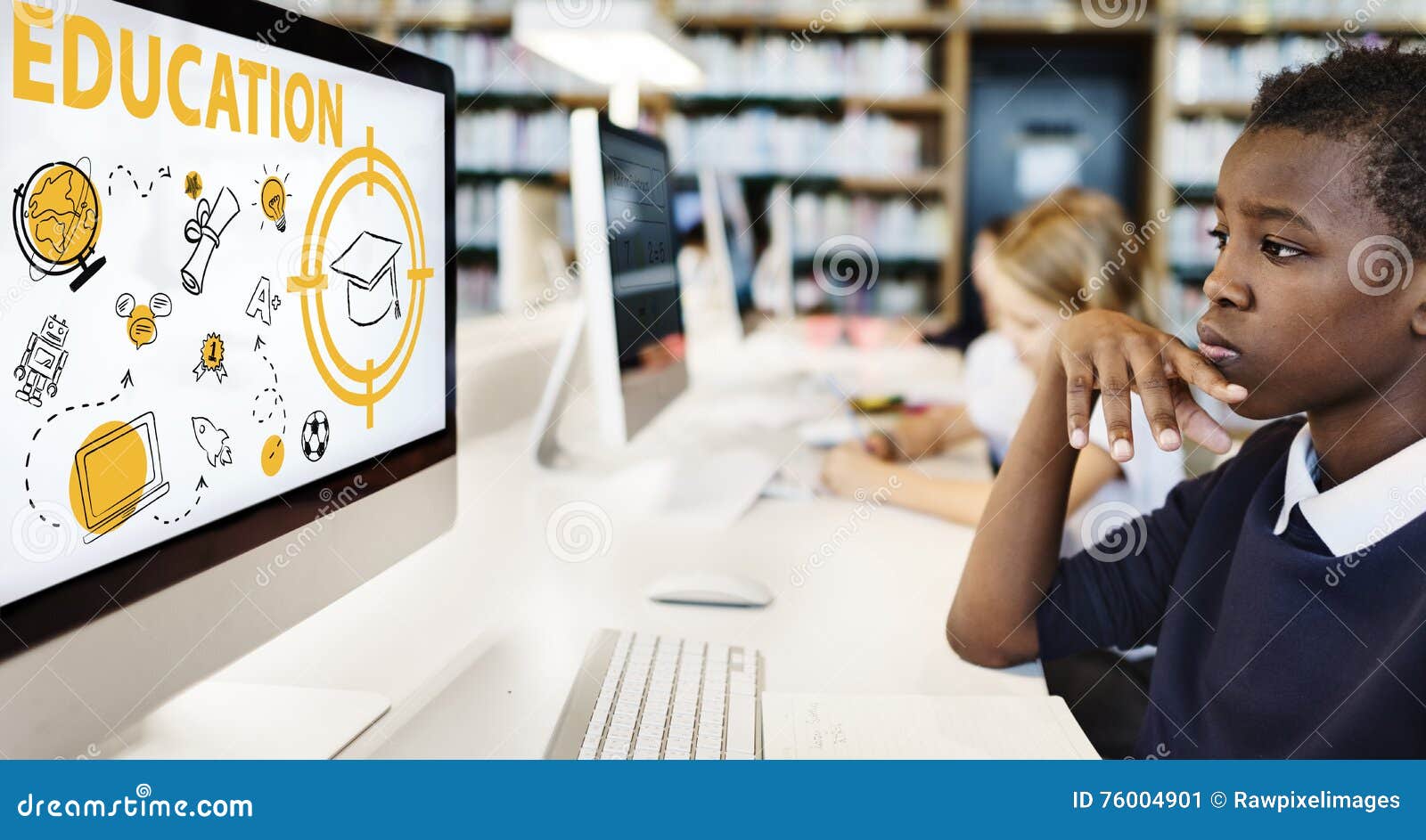 Education Word Hat Computer Learning Graphic Concept Stock Image ...