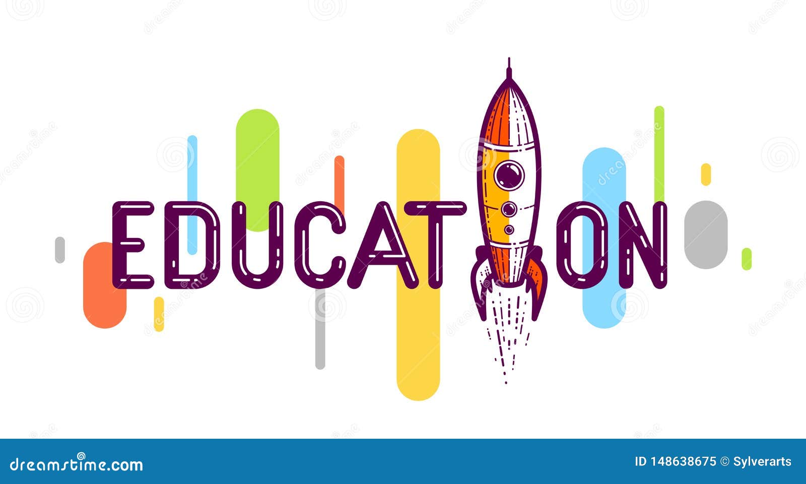 Education Word with Rocket instead of Letter, Study and Learning ...