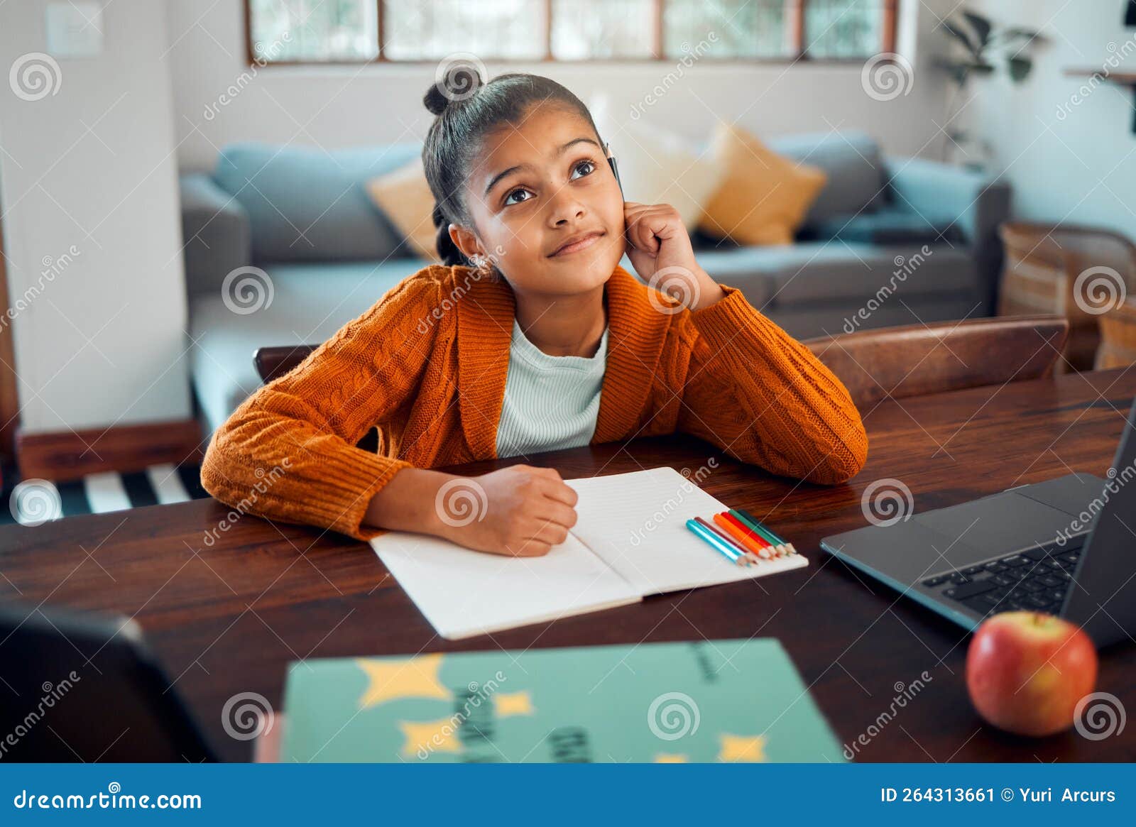 Education, Writing or Girl in a House Thinking of Solutions, Learning ...