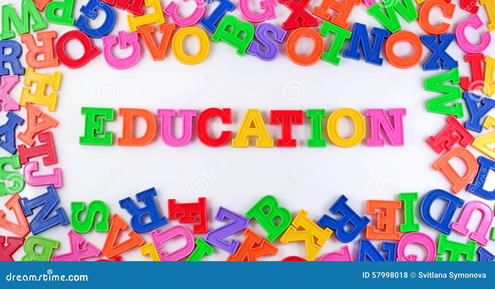 Education Written by Plastic Colorful Letters on a White Stock Photo ...
