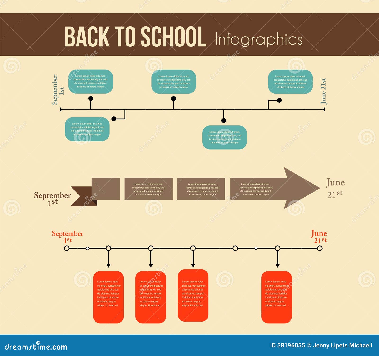 Education Year Timeline, Infographics Stock Vector - Illustration of ...