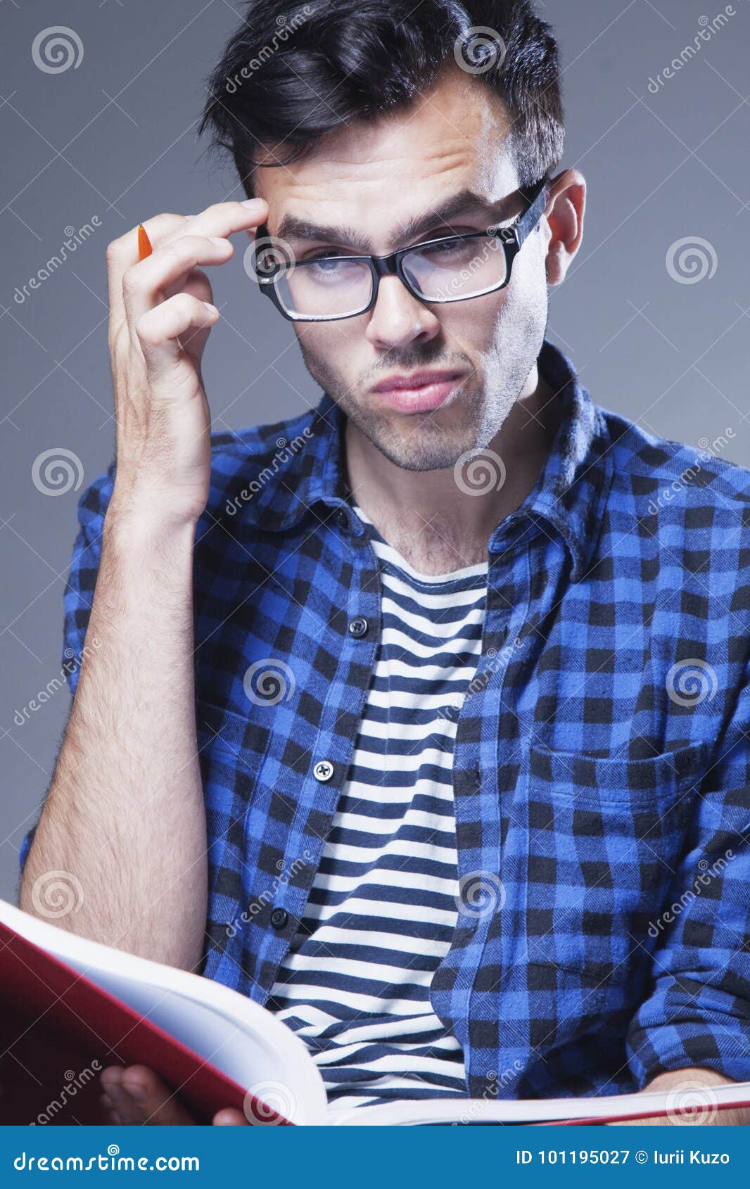 Education. Young Male Student Preparing for Exams Stock Image - Image ...