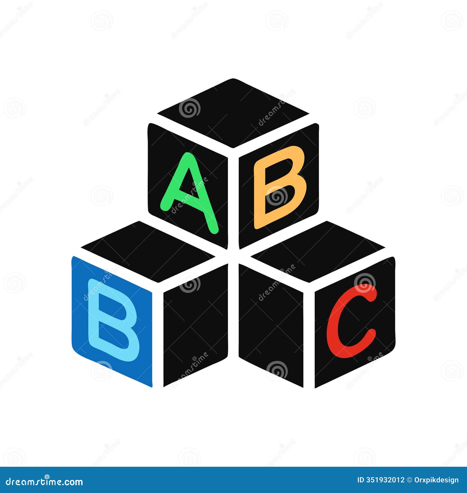 Educational Alphabet Cube Icon Stock Vector - Illustration of knowledge ...