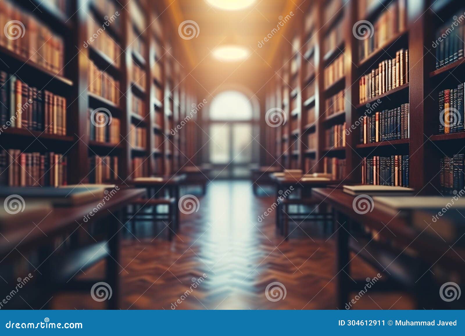 Educational Ambiance Defocused Library Interior, Ideal Background for ...