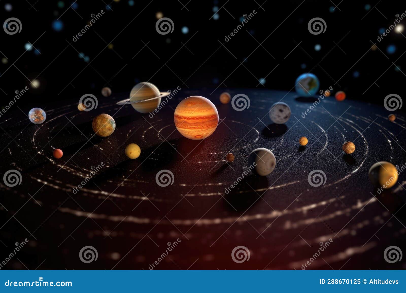 Educational Ar App Showing Solar System Model Stock Illustration ...