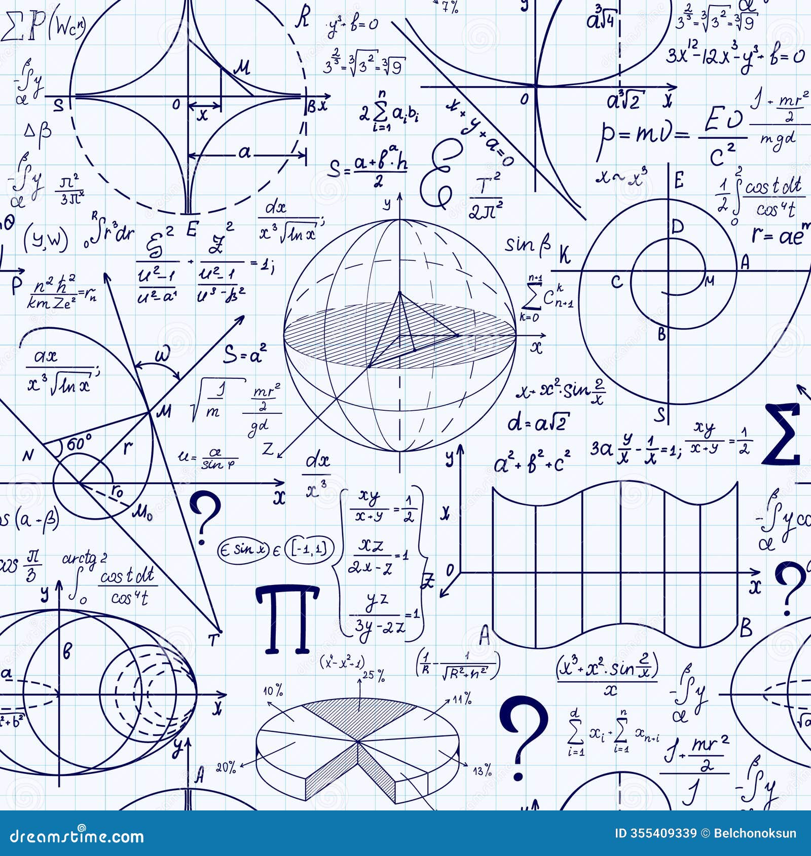 Educational "back To School" Vector Seamless Texture with Handwritten ...