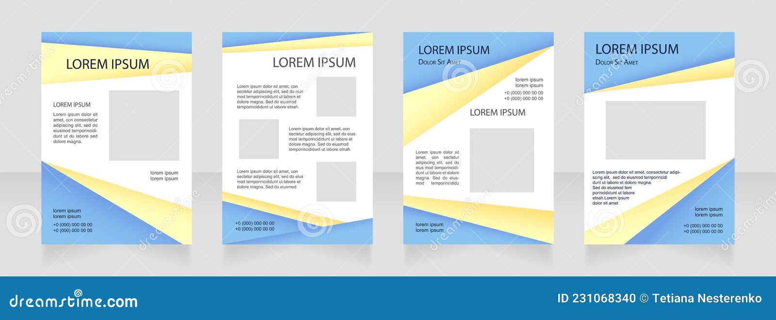 Educational Blank Brochure Layout Design. Scientific Project Document ...