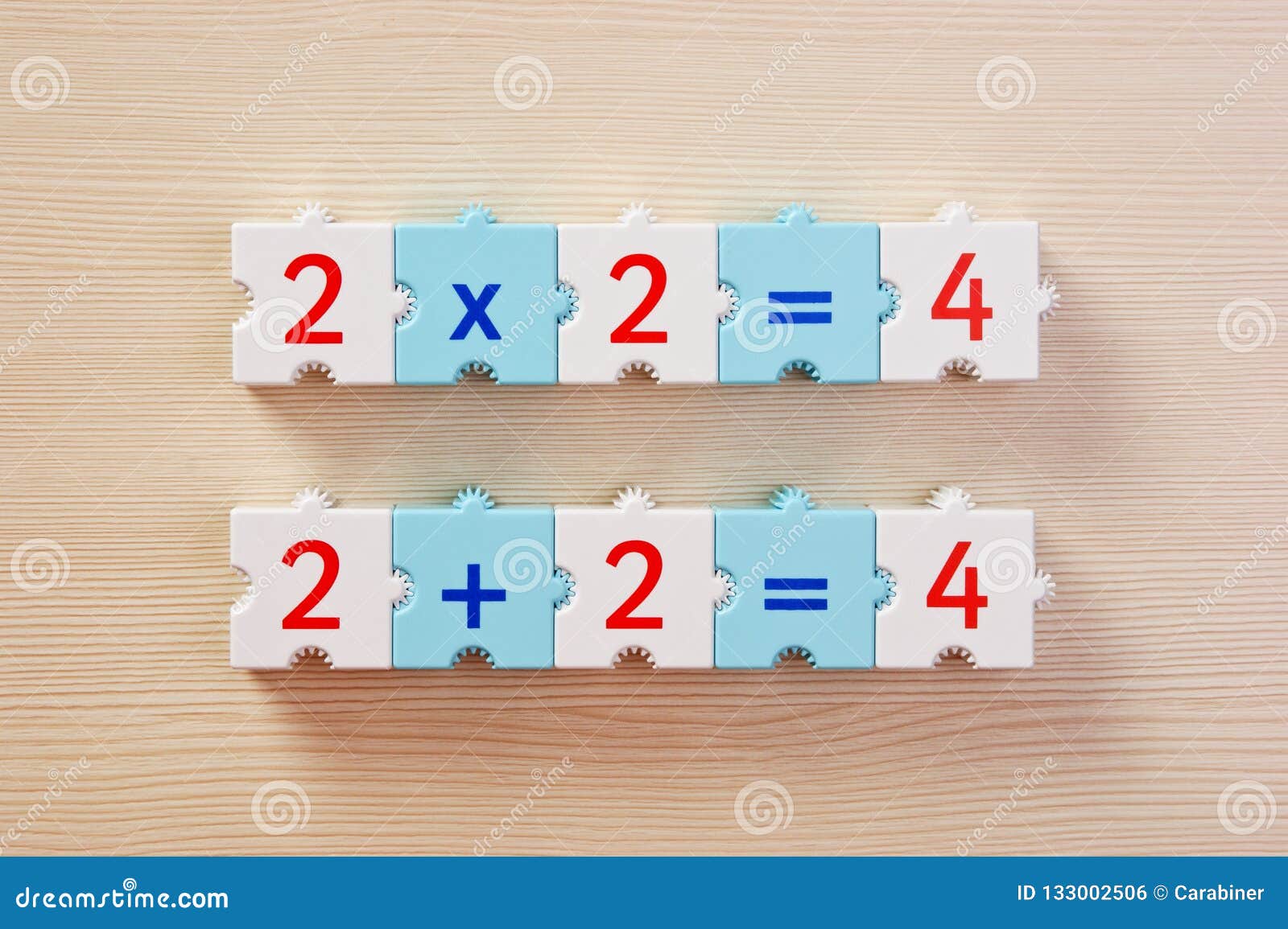 Educational Blocks with Math Problems Stock Photo - Image of concept ...