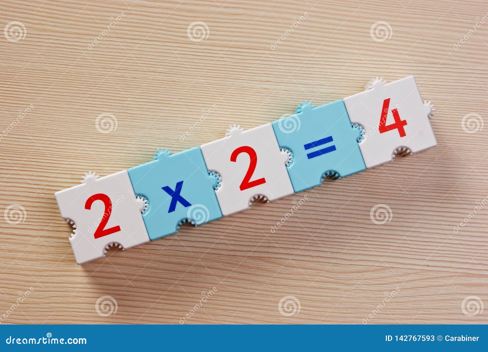 Educational Blocks with Math Problems Stock Image - Image of color ...