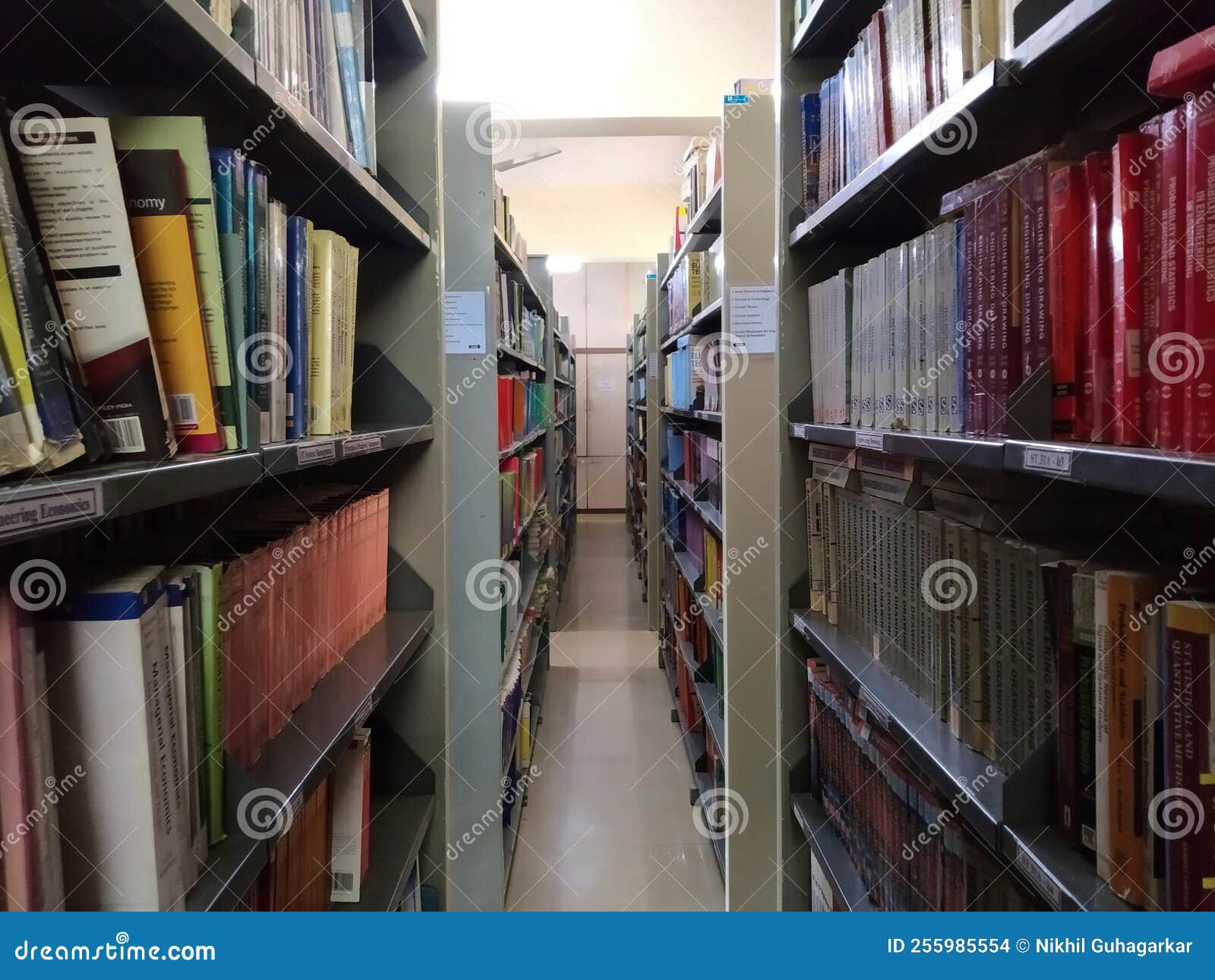 Educational Books in Shelf in College Library Editorial Stock Image ...