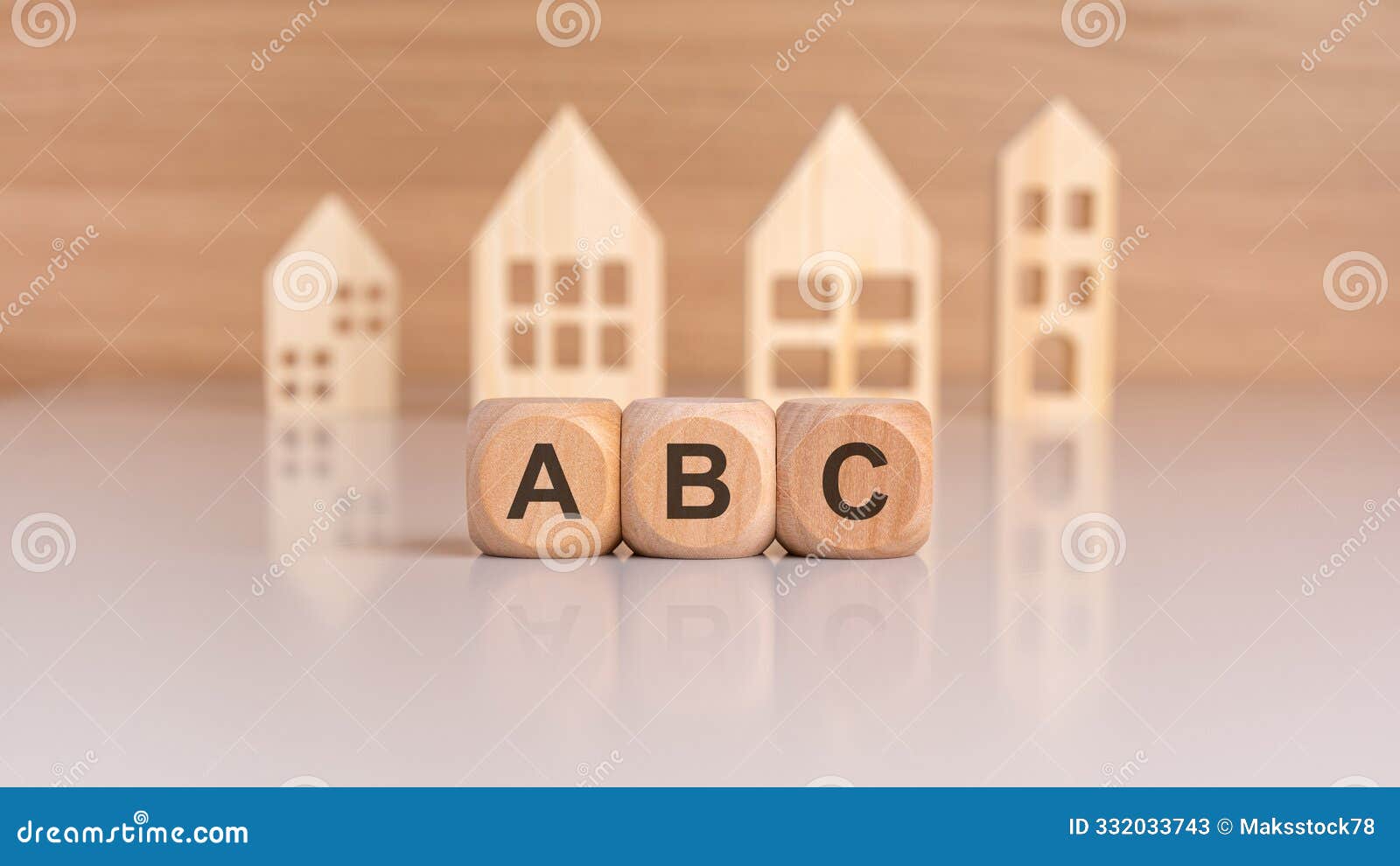 Educational Building Blocks Featuring Wooden Models of Houses in the ...