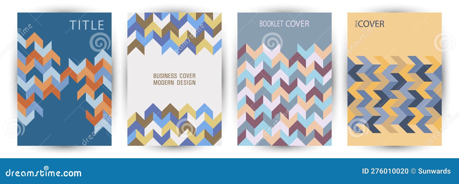 Educational Catalog Front Page Template Set A4 Design. Modernism Style ...