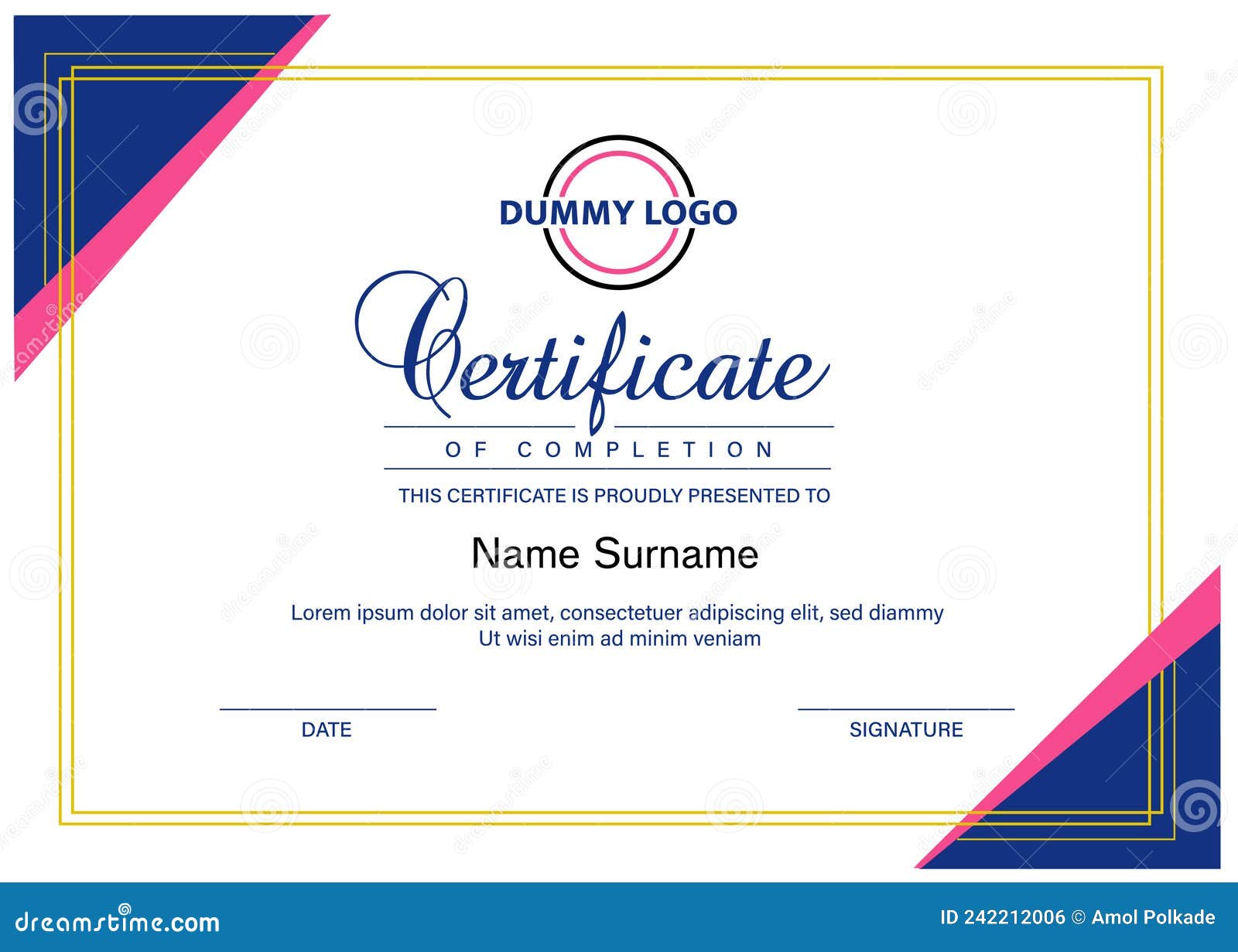 Educational Certificate Vector File. Certificate of Competition Stock ...