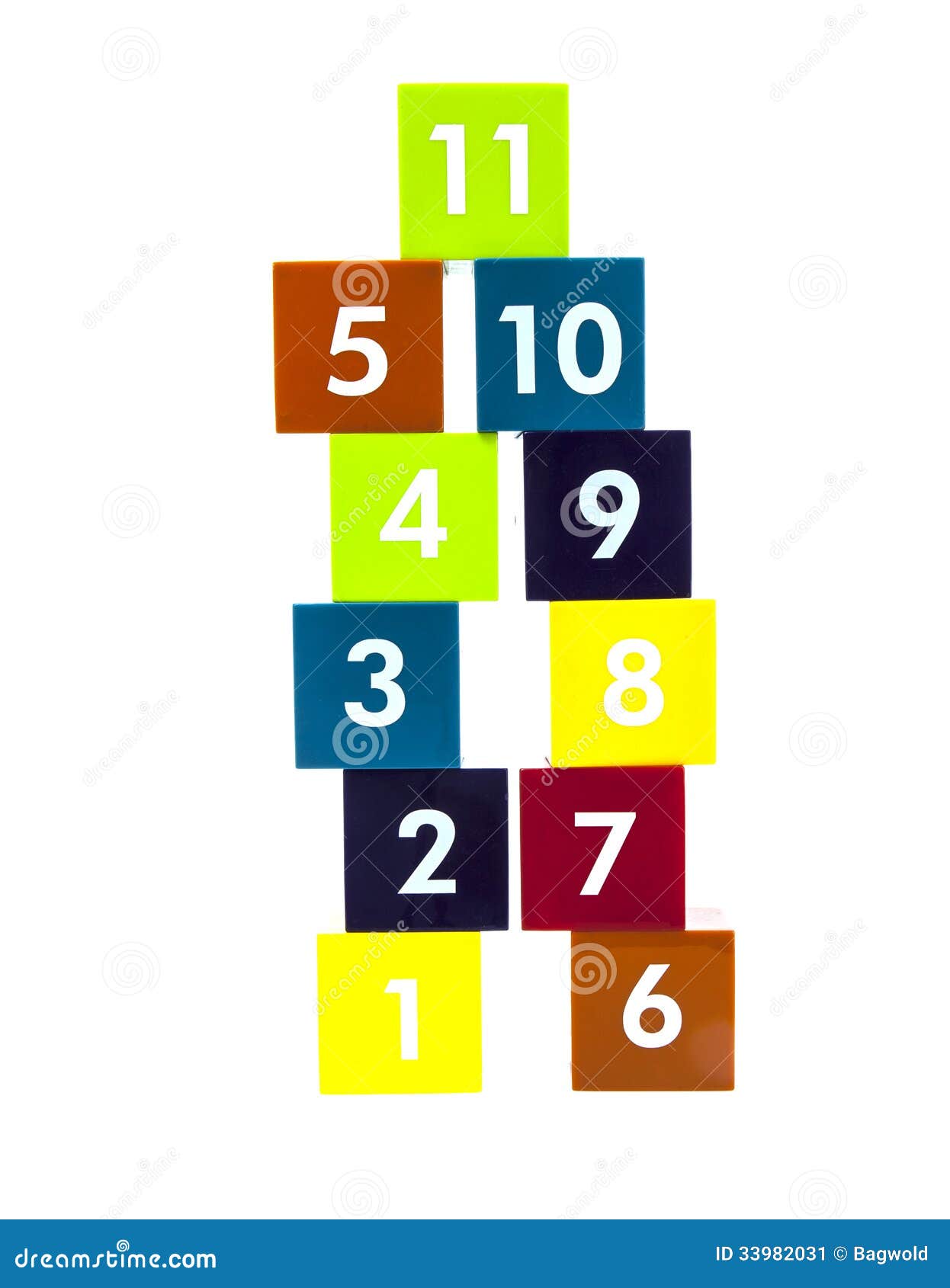 Educational Colorful Numer Blocks with Different Numbers Stock Image ...