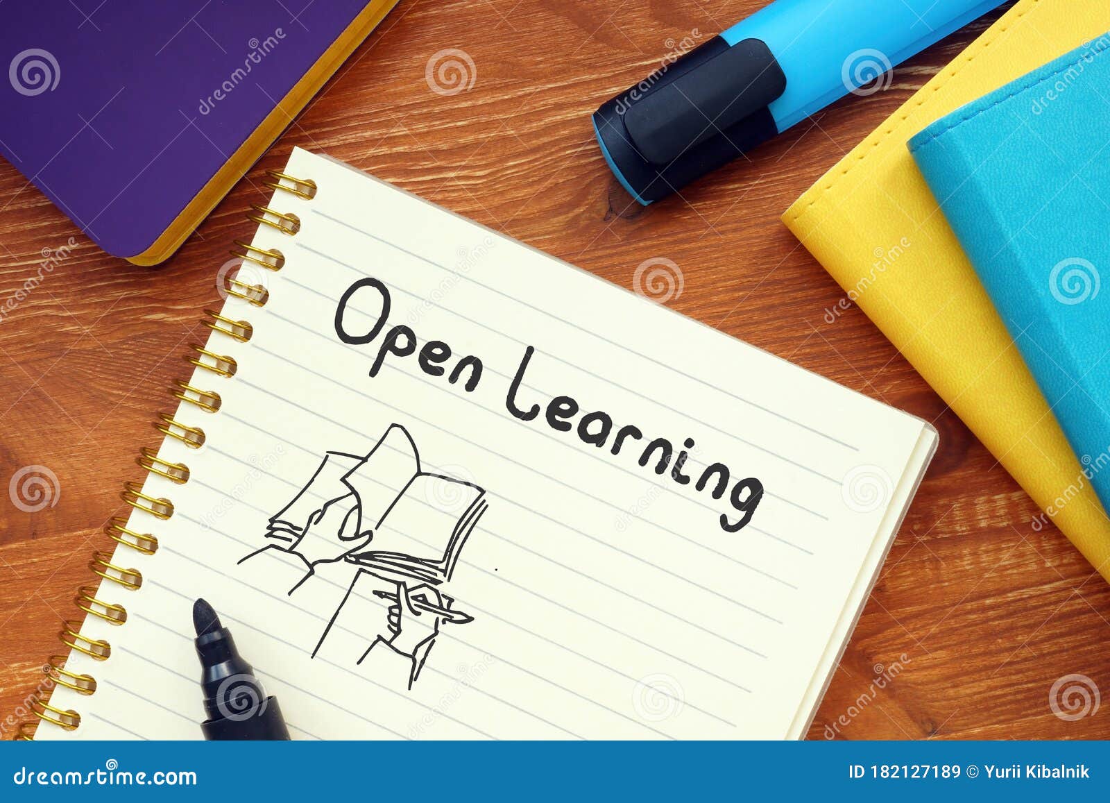 Educational Concept about Open Learning with Phrase on the Page Stock ...