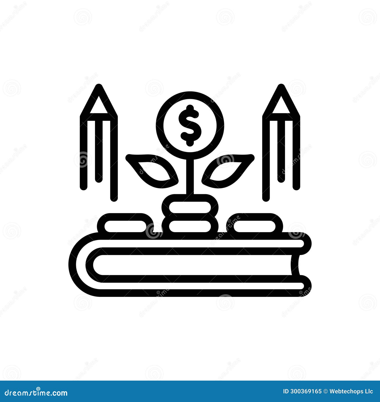 Black Line Icon for Educational Cost, Educational and Book Stock Vector ...