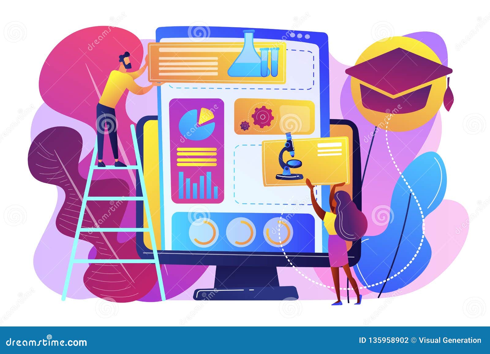Learning Management System Concept Vector Illustration. Stock Vector ...