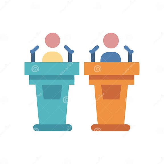 Educational Debate Podium Icon Stock Vector - Illustration of flat ...
