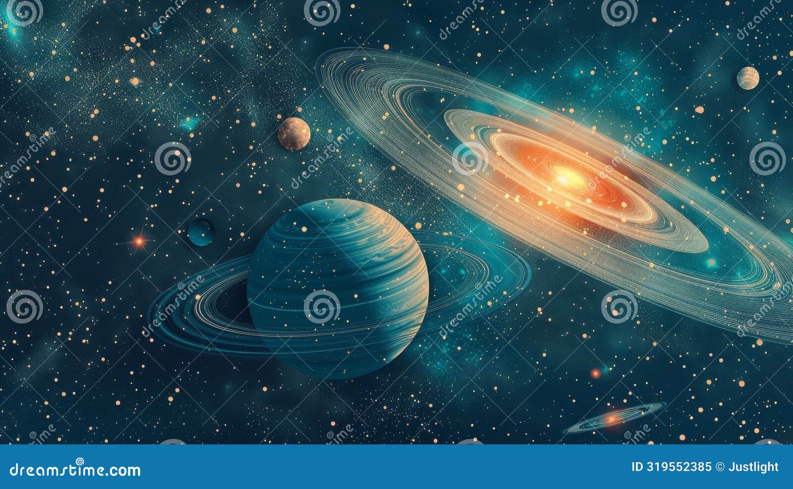 An Educational Display Featuring a Planet with a Complex System of ...