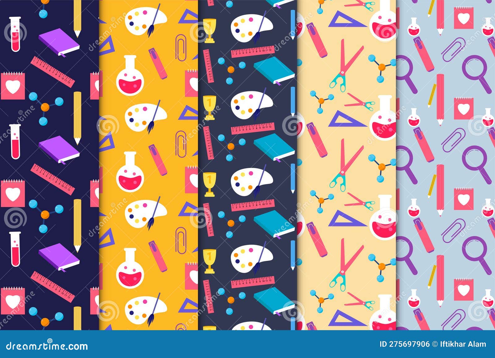 Educational Endless Pattern Decoration Set Design with Pencil, Test ...