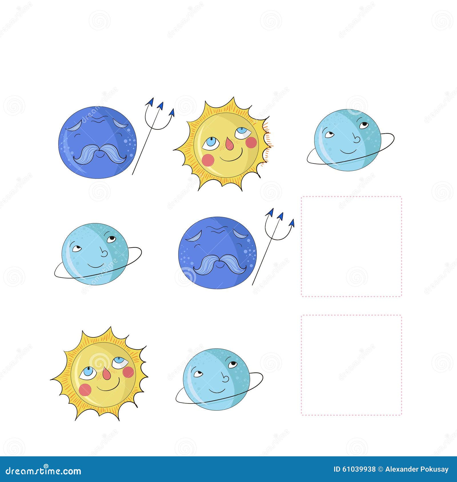 Educational Game for Child Draw the Missing Stock Vector - Illustration ...