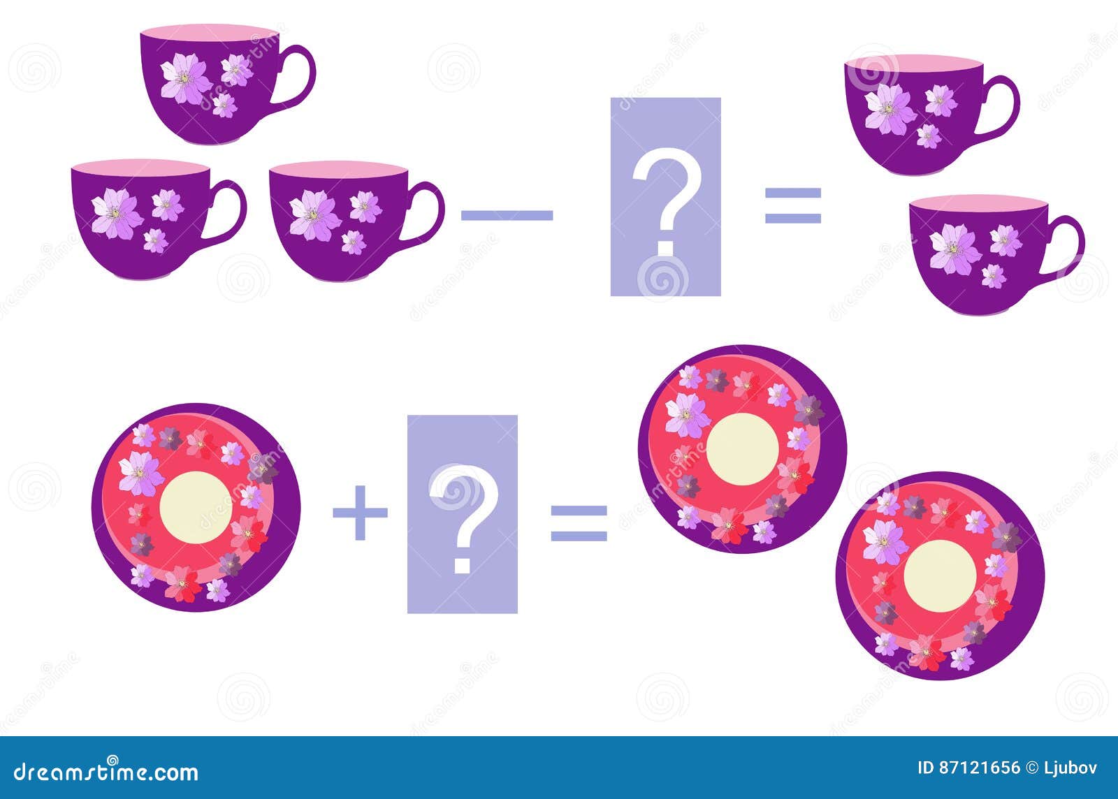 Educational Game for Children. Cartoon Illustration of Mathematical ...