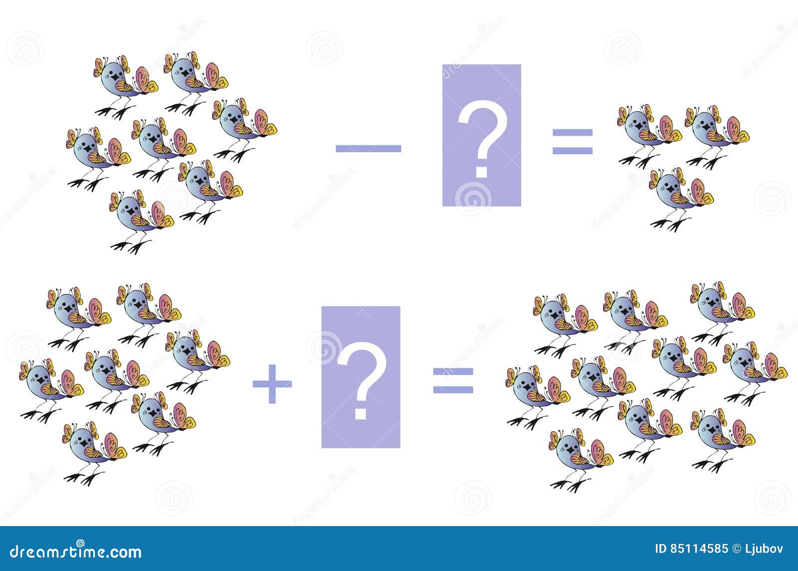 Educational Game for Children. Cartoon Illustration of Mathematical ...