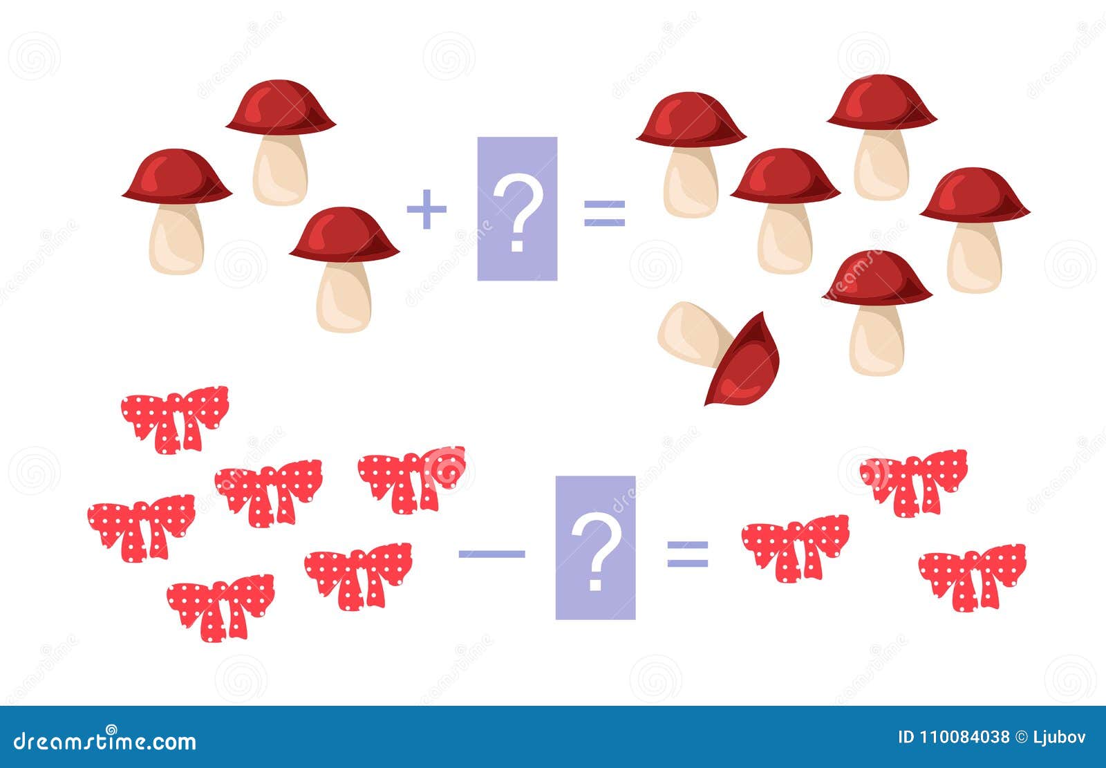 Educational Game for Children. Cartoon Illustration of Mathematical ...