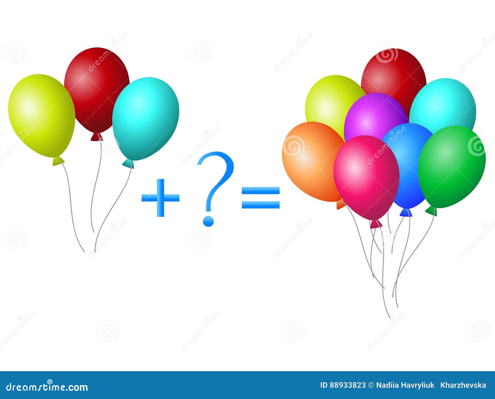 Educational Game for Children, Illustration of Mathematical Addition ...